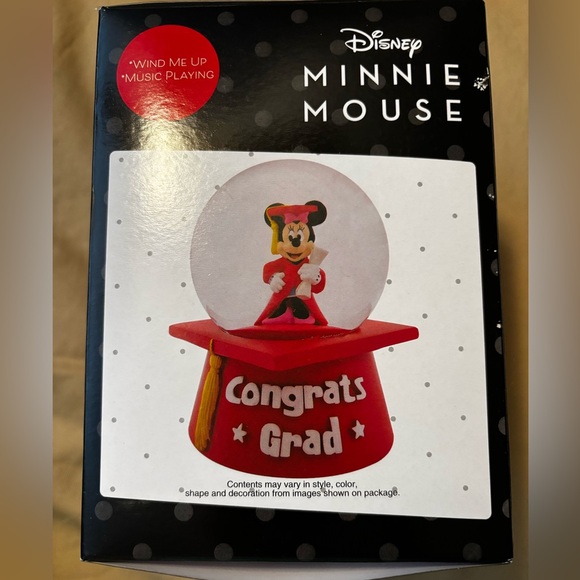 Disney | Other | Nib Disney Minnie Mouse Musical Water Globe Congrats ...